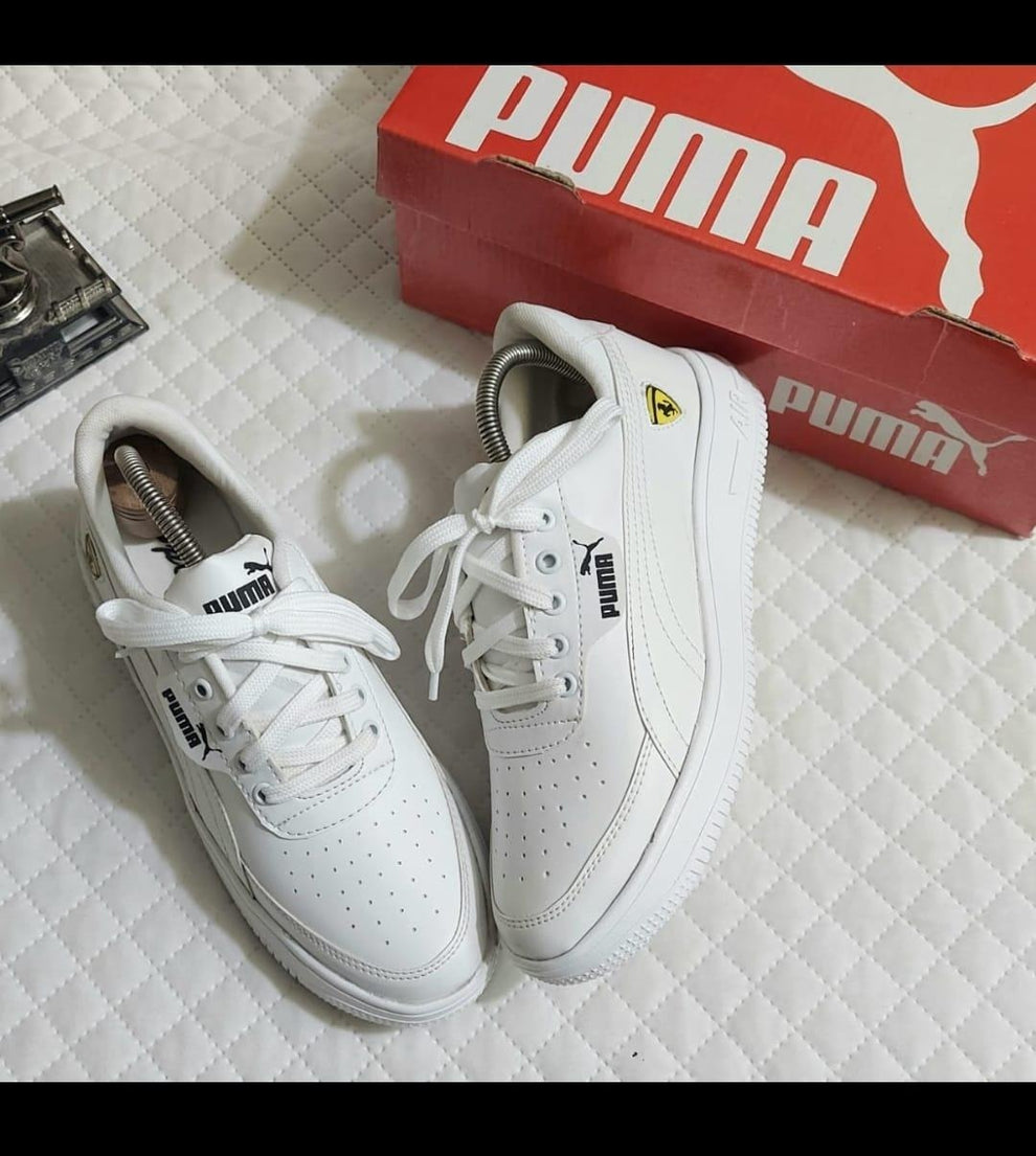 Puma Men’s White Sneakers | Classic Comfort Casual Shoes – Zaylaafashion